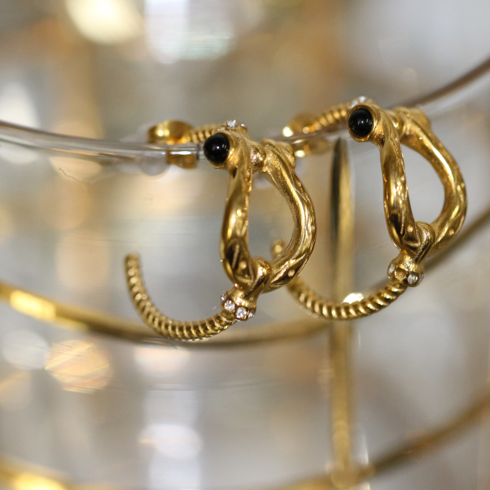 Black Onyx Hoop Earrings~ Deep South Originals – Walker Rose Boutique