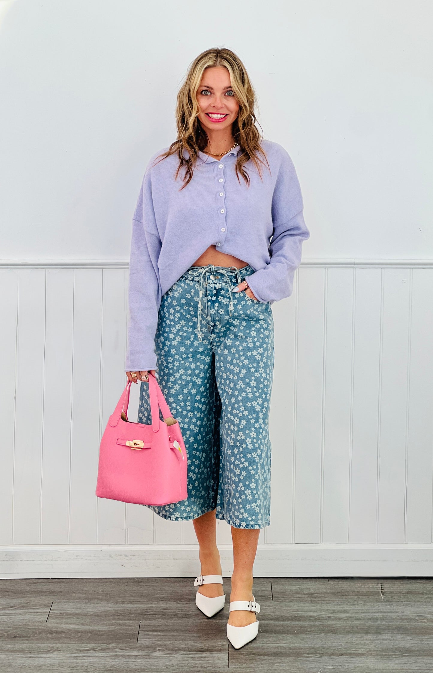 Denim Floral Pants (Reg. and Plus) – Walker Rose Boutique